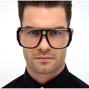 Unbranded | Accessories | Mens Oversized Square Aviator Glasses Black ...